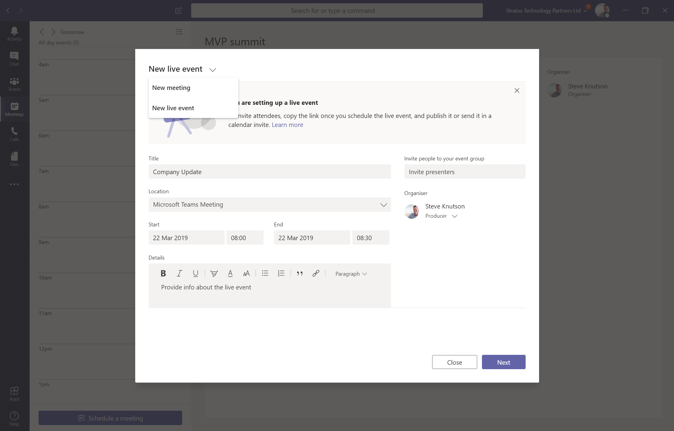 Live Events in Microsoft Teams – SharePoint Moments